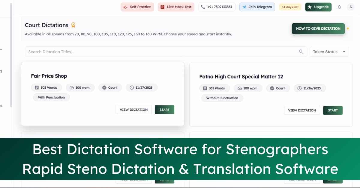 Best Shorthand Software In India | Rapid Steno